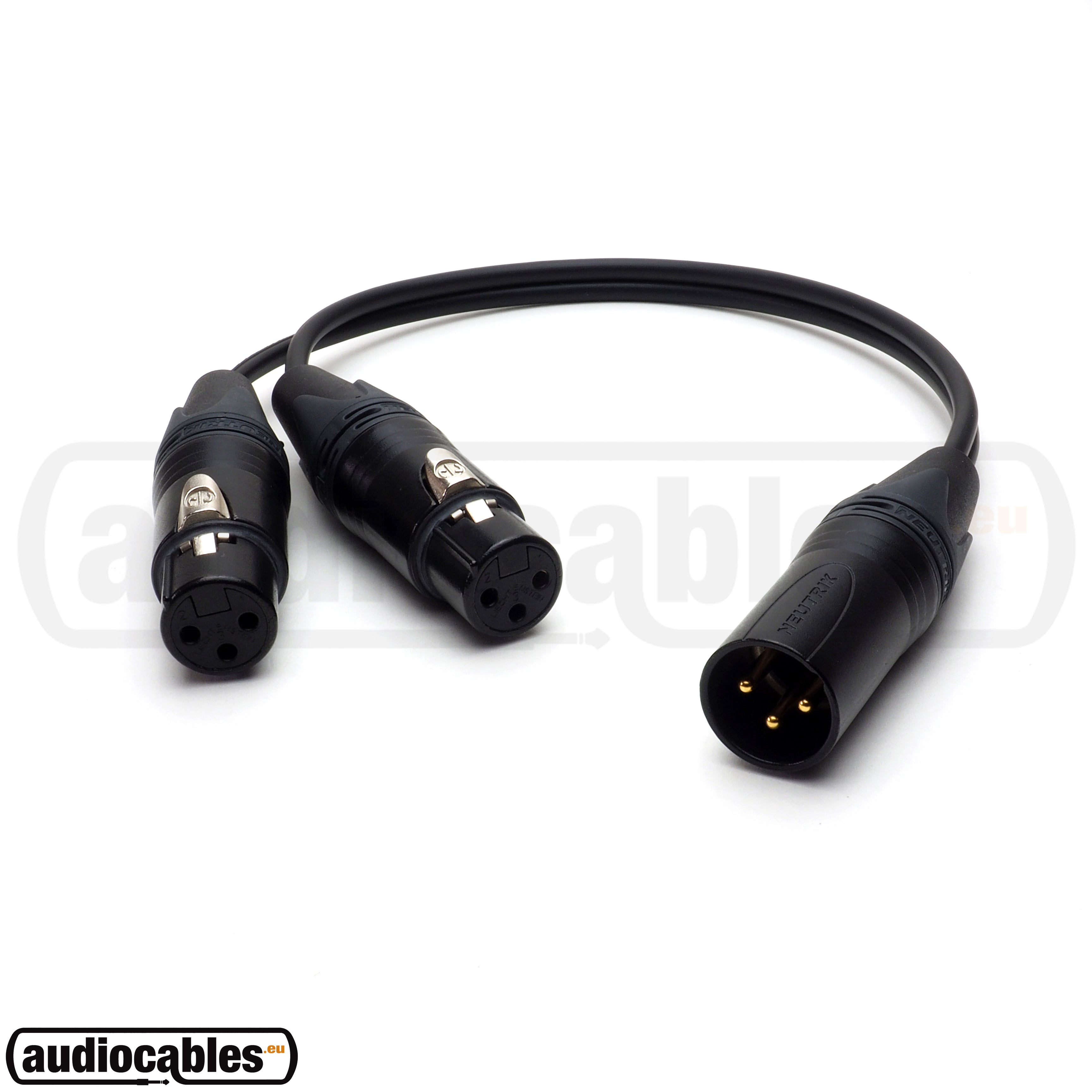 One Male XLR To Two Female XLR - Balanced Y Splitter Cable – audiocables.eu